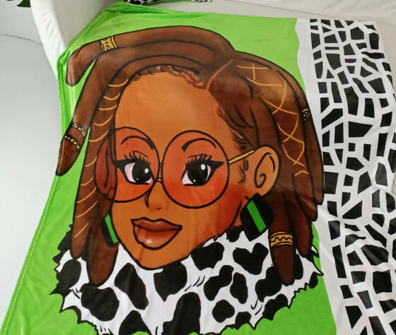 Goddess Locs Green Throw Blanket – SIBEXPO